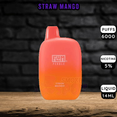 Straw Mango Flum Pebble 6000 | Flum Pebble | DISPOSABLE | SSV